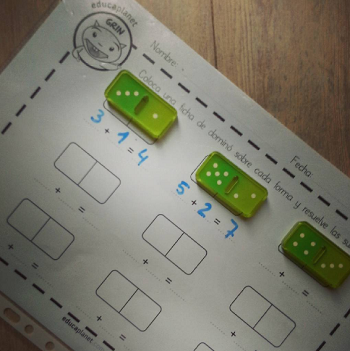 Dominó ficha de sumas gratis matemáticas infantil EDUCAPLANET APPS