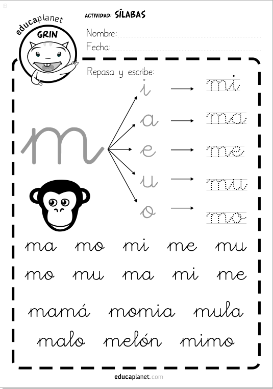 Silabas directas - 29 fichas lectoescritura GRATIS para Infantil y ...